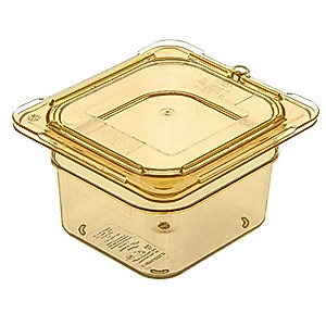 Carlisle FoodService Products 3088413 StorPlus High Heat Food Pan, 4" Deep, Sixth Size, Amber