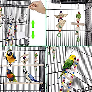 SUPER DEAL 39'' Roof Top Parrot Bird Cage with Toys for Cockatiel Sun Conure Parakeet Finch Budgie Lovebird Canary Large Flight Pet House
