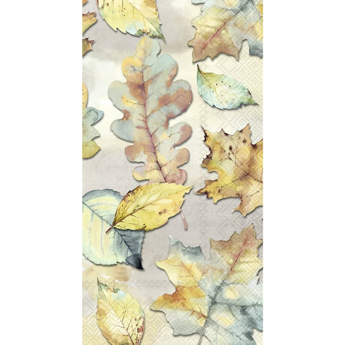 IHR Ideal Home Range Dinner Napkins Disposable 3-Ply Paper Hand Towels, 8.5" x 4.5", Favorite Leaves, 16 Count