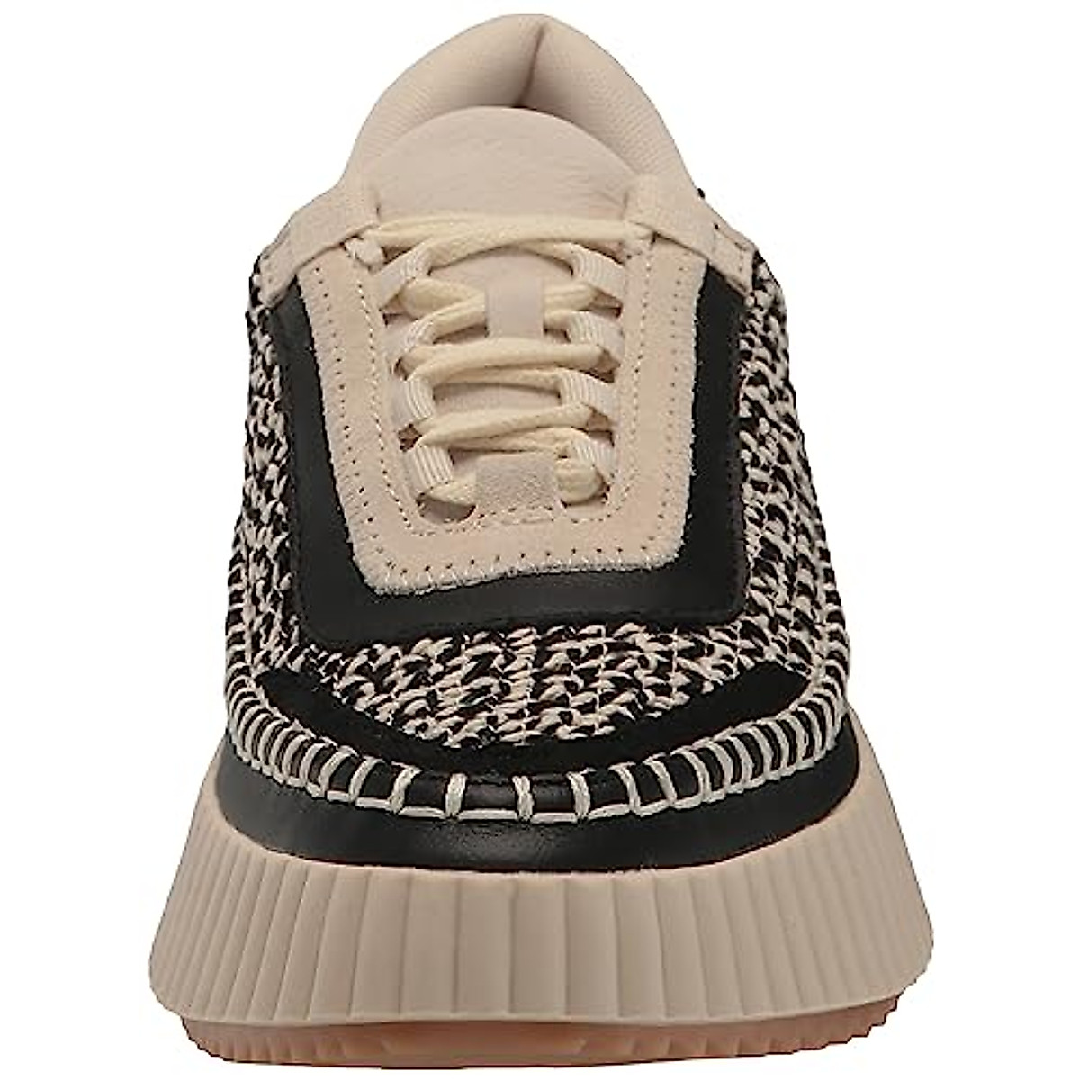 Dolce Vita Women's DOLEN Sneaker, White/Black, 8.5