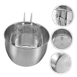 BESTonZON Stainless Steel Water Filter Basket Sink Without Punching Hanging Filter Kitchen Waste Drain Rack Fruit and Vegetable Tableware Storage (Hanging Handle Drain Basket) 1pcs Catcher