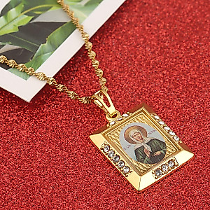 BR Gold Jewelry Russia Blessed Matrona of Moscow Pendant Necklaces Catholicism Orthodox Church Virgin Mary
