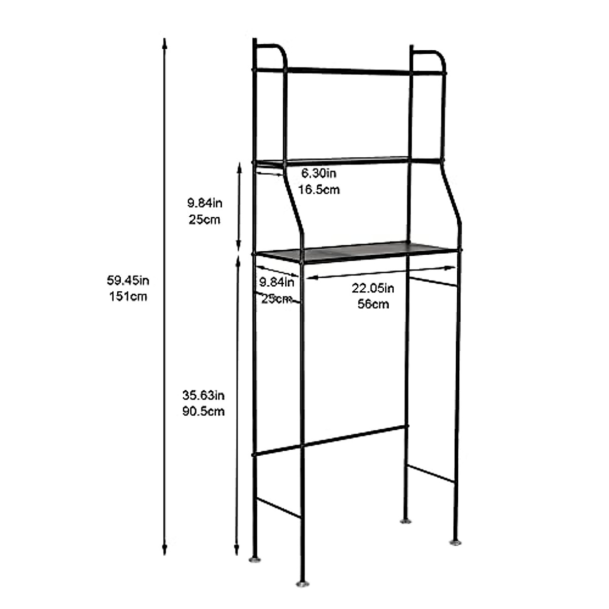 Ochine 3 Tier Toilet Rack Bathroom Storage Shelf Industrial Bathroom Organizer Over Toilet Storage Rack Space Saver Rustic Wall Shelves Cabinet for Bathroom Living Room Kitchen (Ship from USA)