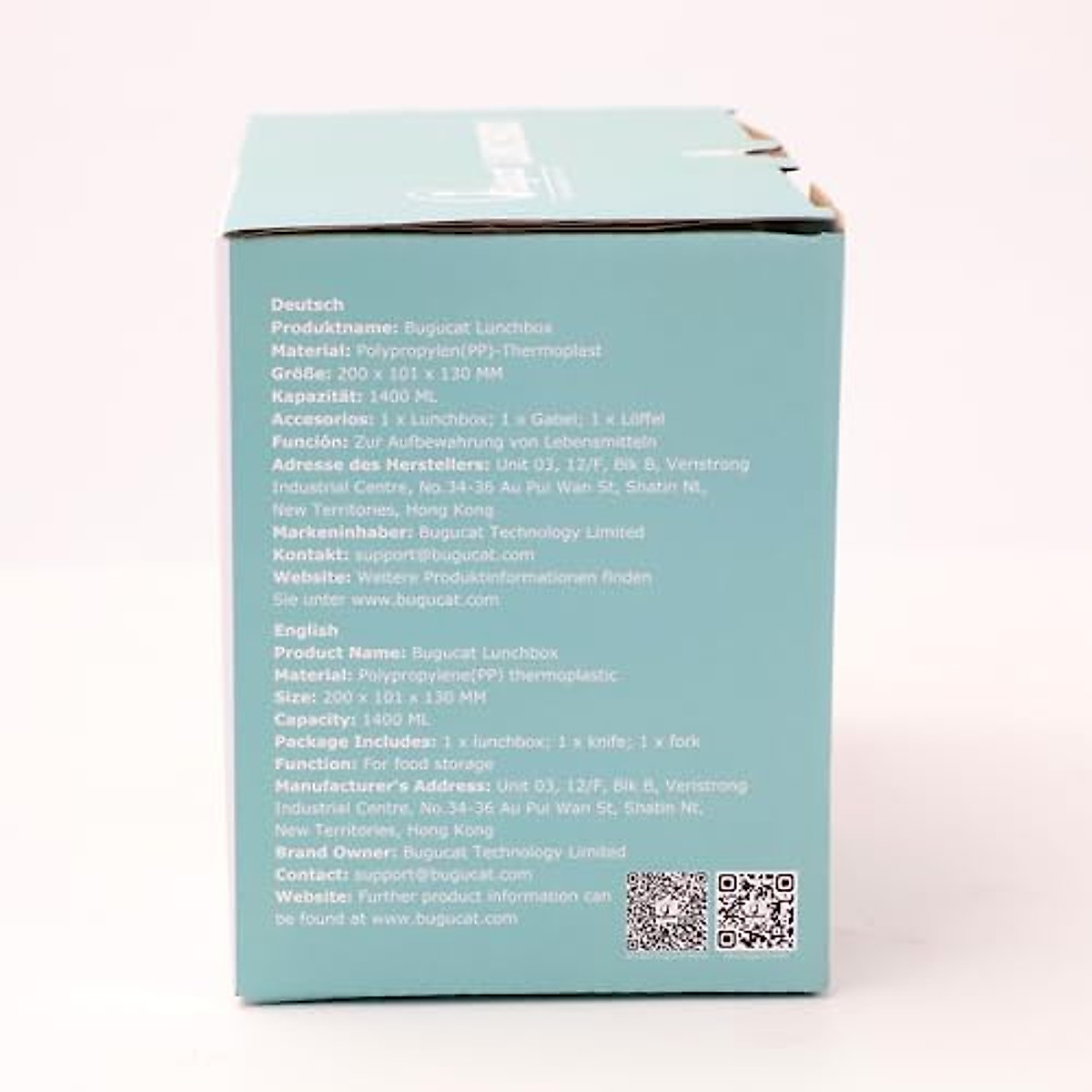 Bugucat Lunch Box 45 OZ, Double Stackable Bento Box Container Meal Prep Containe With Cutlery, 2 Tier and 3 Compartment Design Food Containers for Lunch Snacks,Lunch Box for Adults Blue