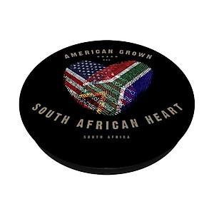 American Grown South African Heart Love South Africa Flag PopSockets PopGrip: Swappable Grip for Phones & Tablets PopSockets Standard PopGrip