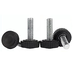 M5x8mm Male Thread Thumb Screw Knobs,Grip Thumb Screw,Threaded Knurled Knobs Grip,Round Head Clamping Knobs (20 Pcs Black）