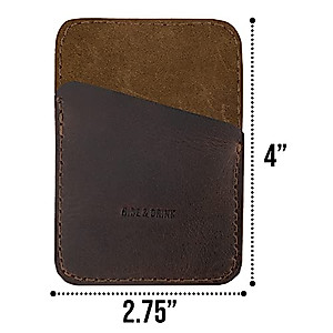 Hide & Drink, Leather Minimalist Card Holder, Holds Up to 4 Cards, Travel Organizer, Accessories, Handmade Includes 101 Year Warranty :: Bourbon Brown