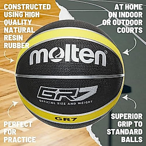 Molten Official Black/Yellow Rubber Basketball - Size 6