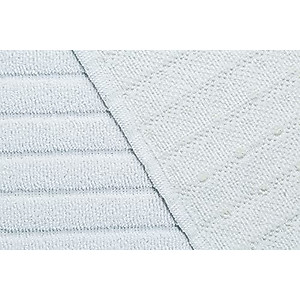 THE BEER VALLEY Cotton Towel Bath Mat Set of 2 21x34 Inches White - Highly Absorbent Anti Slip Floor Towel Mat - Machine Washable Hotel & Spa Quality Mats