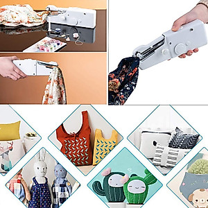 Mini Portable Handheld Sewing Machine Cordless Stitching Kit with Tape Measure - Comfortable & Easy to Use for Kids/Beginners - Quick Repairing & Suitable for Home Travel Use