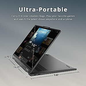 Lenovo Yoga 7i 16" WUXGA 2-in-1 Touchscreen Laptop, Intel Core i5-1335U, 8GB LPDDR5 RAM, 1TB SSD, Backlit Keyboard, Fingerprint Reader, Intel Iris Xe, FHD Webcam, Grey, Win 11, 32GB USB Card