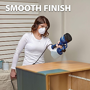 HomeRight C800766, C900076 Finish Max Paint Sprayer HVLP Electric Spray Gun, 1 Nozzle Sprays All, Superior Brass Tip, 3 Spray Patterns