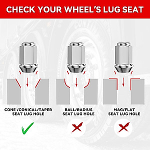 EZISOE 20PCS Chrome Lug Nuts 1/2 x 20, Wheel Lug Nuts Closed Bulge Acorn Spline 1.38" Tall 19mm Hex Aftermarket Tuner for Bronco Mustang Ranger YJ TJ KJ KK ZJ WJ WK XK MJ XJ