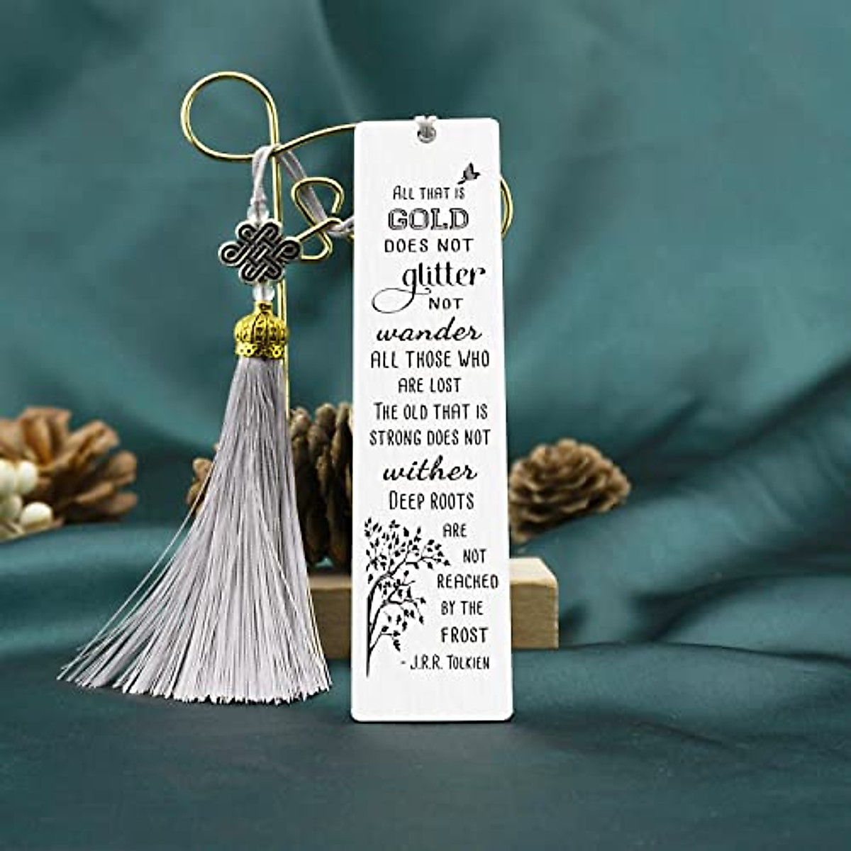 J.R.R. Tolkien Not All Who Wander are Lost Quote, Engraved Bookmark