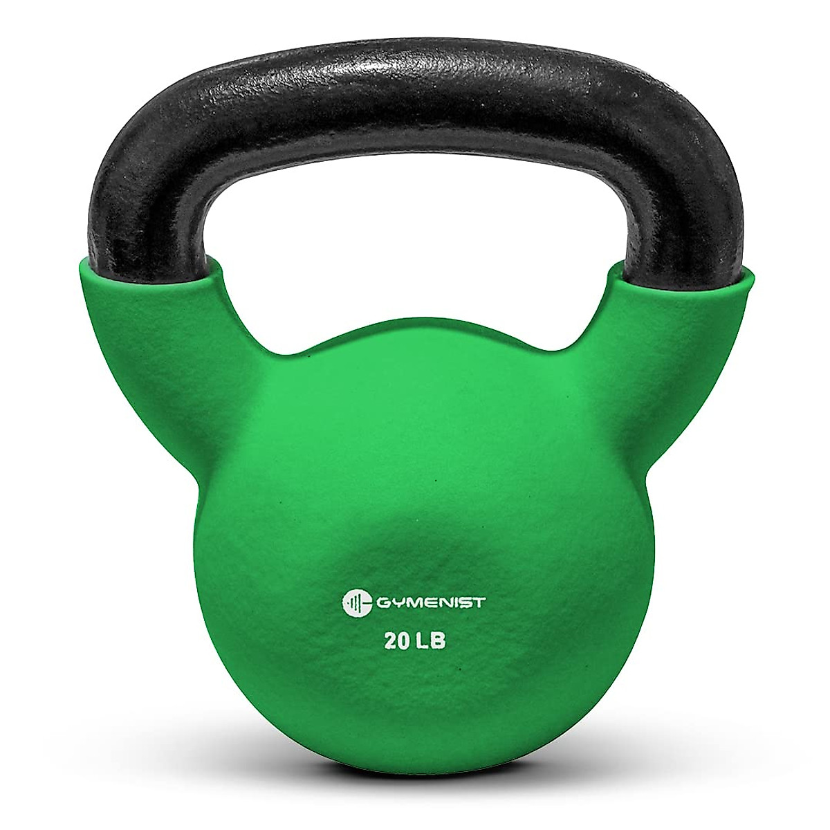 GYMENIST Kettlebell Fitness Iron Weights with Neoprene Coating Around The Bottom Half of The Metal Kettle Bell (20 LB)