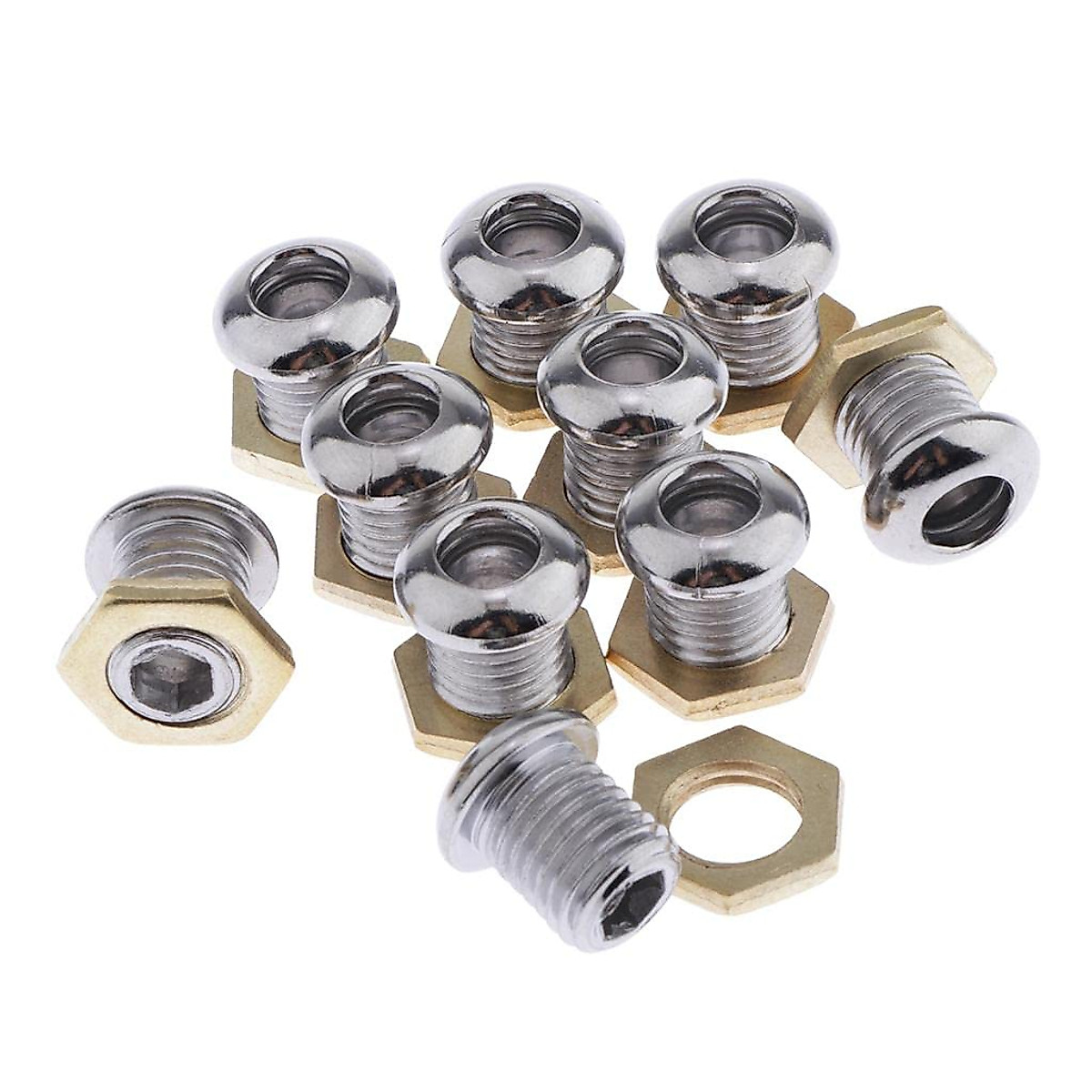 Gazechimp Drum Part 1/2" Chrome with Gaskets Set for Bass Tom Snare Drum Kit