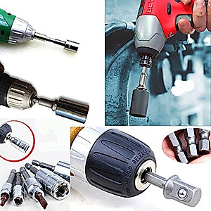 Impact Grade Socket Adapter Set - 3 Packs Drill Bit Adapter with Bit Holder, Sizes 1/4", 3/8", 1/2", 1/4-Inch Hex Shank, Cr-V, for Cordless Drill & Screwdriver, Power Drill & Driver