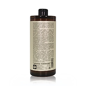 LINANGE Emergency Reconstruction Shampoo for Very Damaged Hair with Collagen, Keratin, and Shea Butter - Nourishing and Restructuring Shampoo, 1000ml / 33.8 oz.