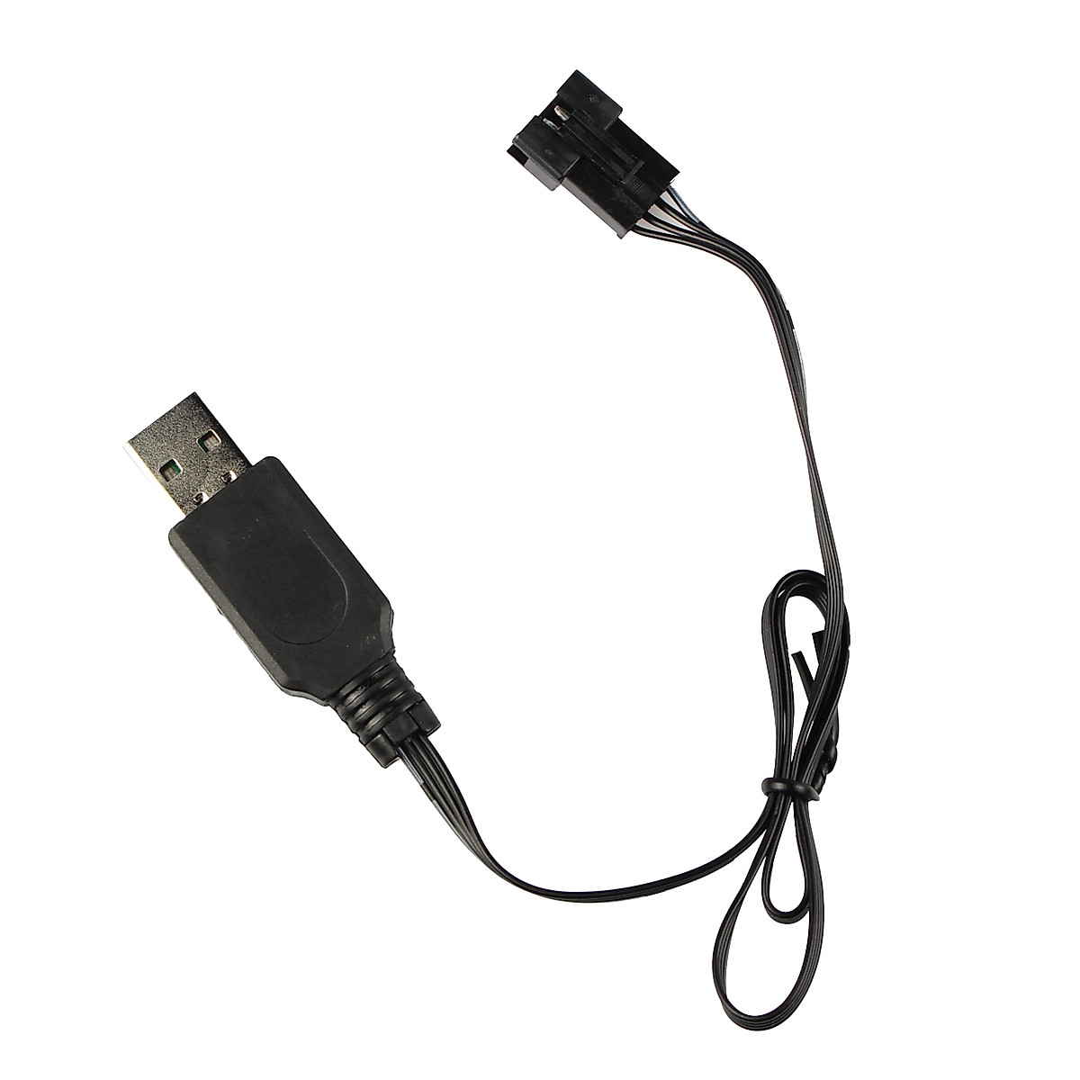 JIECHUN SM-4P Charger for RC Car 7.4V Li-ion Battery, USB Charging Cable 2-Pack