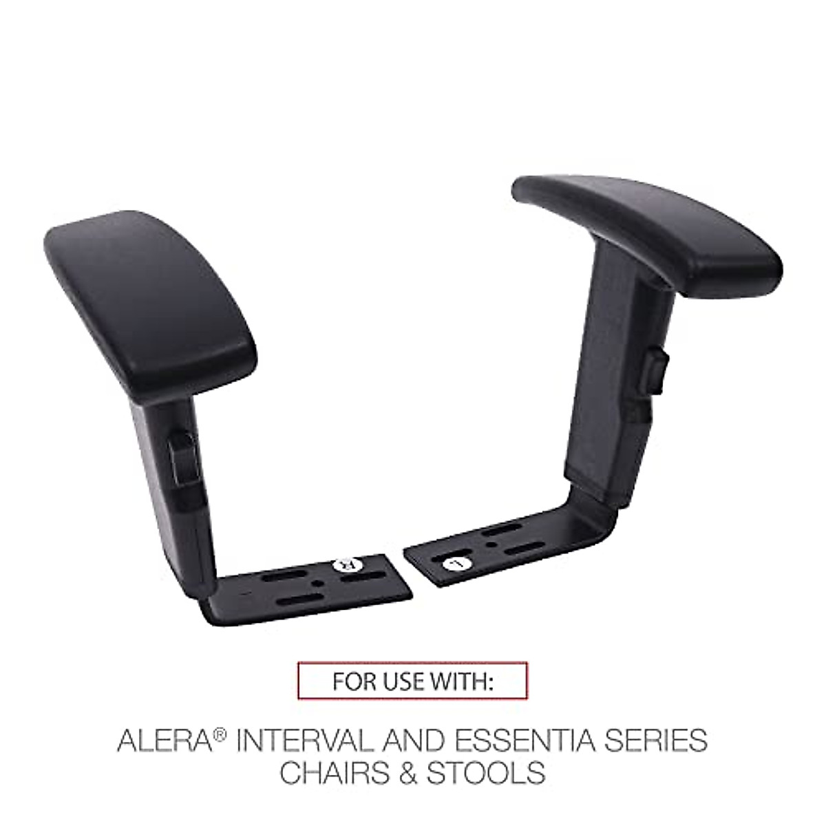 Alera ALEIN49AKA10B Height-Adjustable T-Arms for Essentia and Interval Series Chairs - Black (1 Pair)