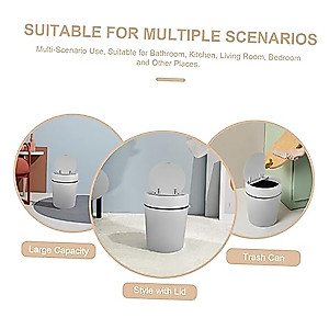 ANDRESLAD Pp Bathroom Garbage Can Narrow Bathroom Trash Can Toilet Trash Can Grey Trashcans for Kitchens with Lid