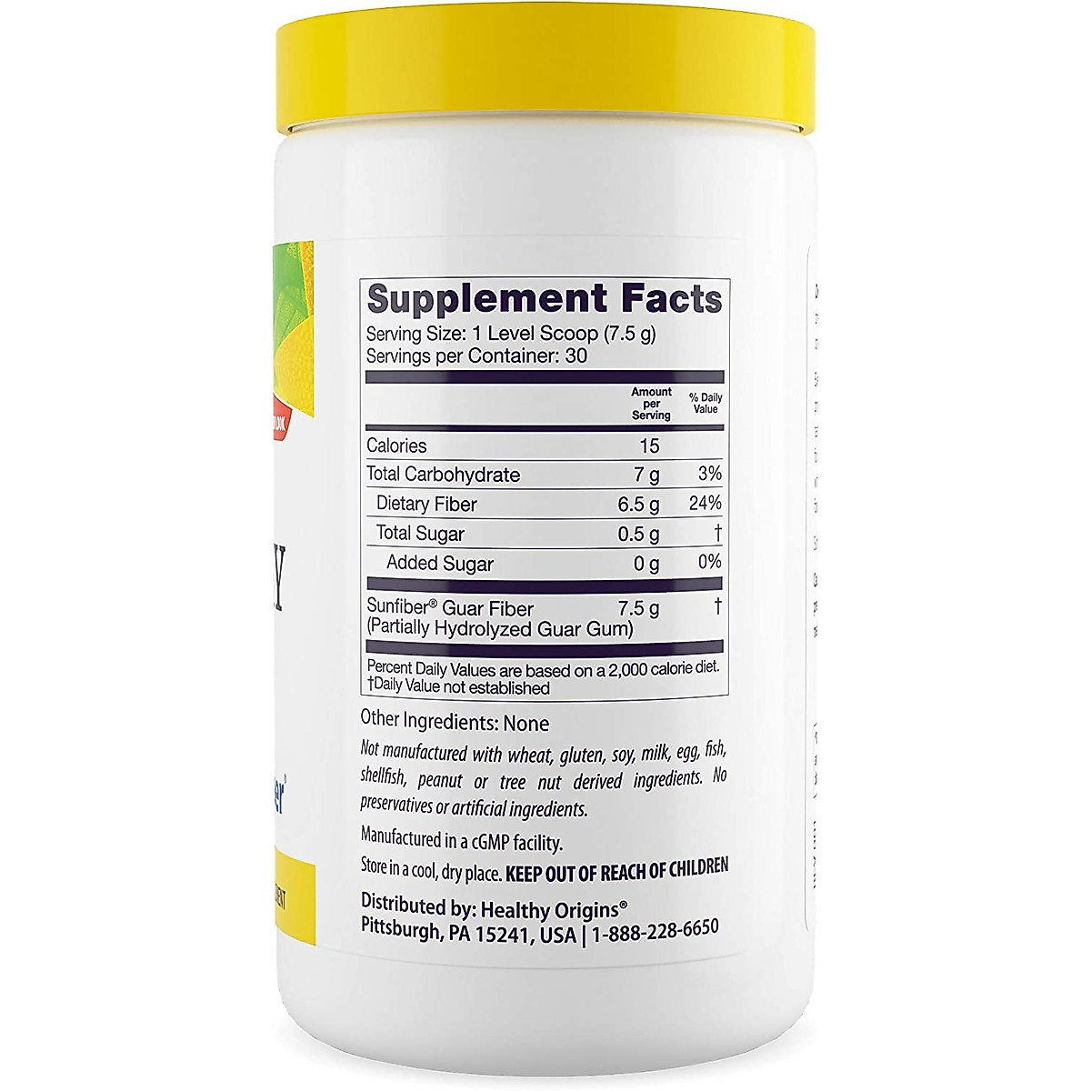 Healthy Origins Healthy Fiber - Clear Mixing (Sunfiber), 225 g - Gut Health Supplements for Women & Men - Fiber Powder Dietary Supplement - Gluten-Free Supplement - 7.9 Oz