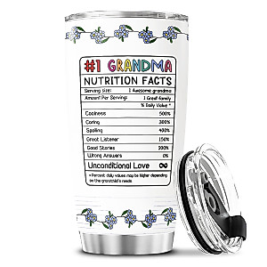 Water Granny Flower Cup Handle Floral Coffee Tumblers Nana Cups, Grandma Ever Nutrition Facts, Tumbler 20 Oz With Lid And Straw, Grandma Gifts