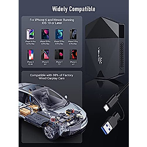 Wireless CarPlay Adapter for iPhone, YEHUA 5.8GHz Wireless CarPlay Dongle for Factory Wired CarPlay Cars