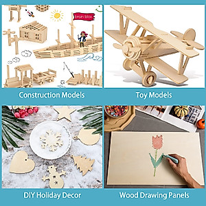 12 Pack Basswood Sheets for Crafts-12 x 12 x 1/8 Inch- 3mm Thick Plywood Sheets with Smooth Surfaces-Unfinished Squares Wood Boards for Laser Cutting, Wood Burning, Architectural Models, Staining