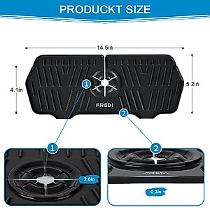 FREDI Kitchen Sink Splash Guard Silicone Faucet Mat Handle Drip Catcher Tray Non-slip Protectors for Bathroom Kitchen Sink Accessories Black