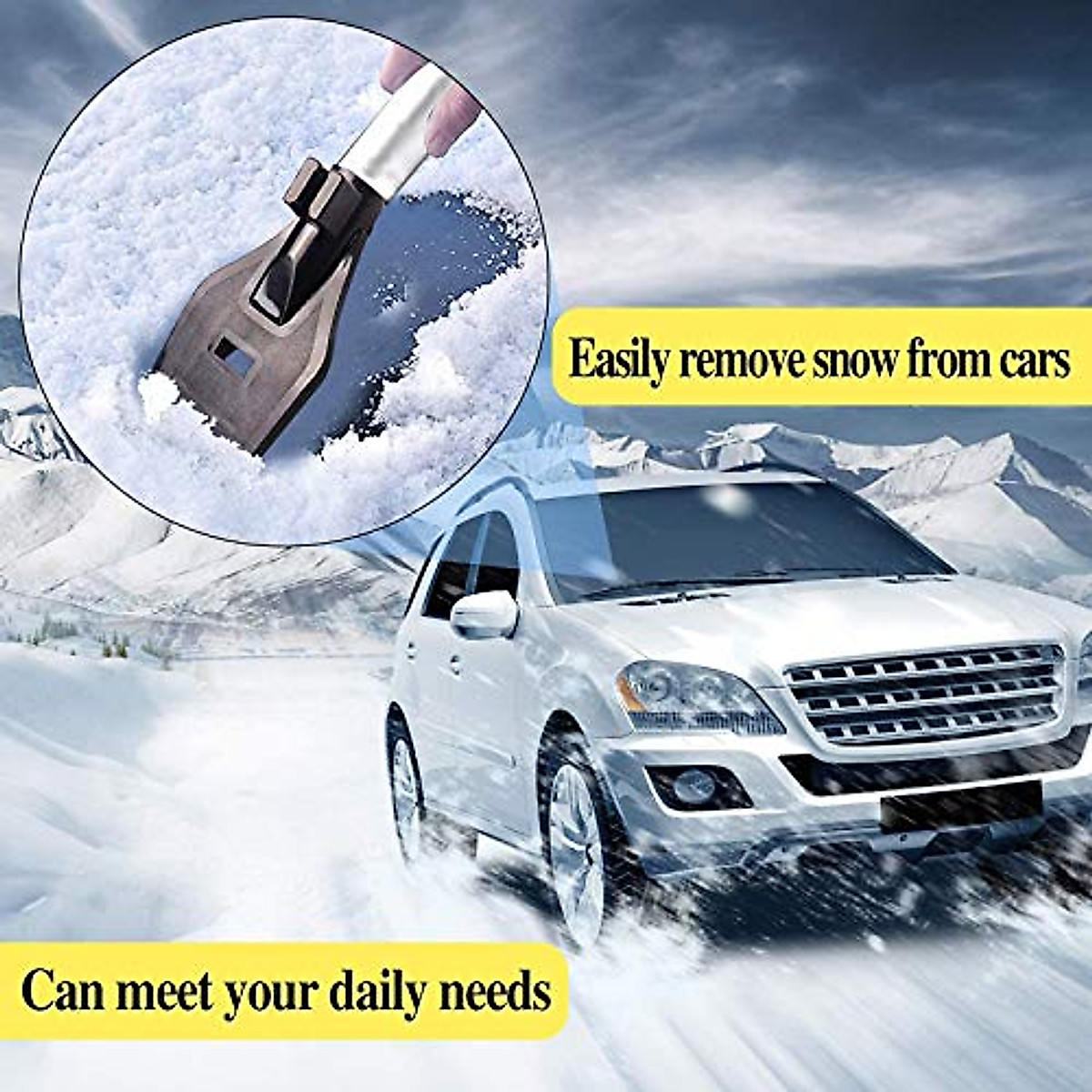 3-in-3 Snow Shovel Kit Snow Shovel with Ice Scraper and Snow Brush, Collapsible Snow Sand Mud Removal Tool for Garden, Camping, Car and Other Outdoor Activities
