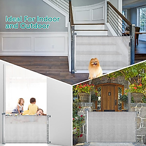 alobeby Baby Gate, Retractable Baby Gate, Pet Gate, Baby Dog Gates for Doorways Gates for Kids or Pets, Extends to 60'' Wide, Extra Gray KMS-WL01 baby gate 2448