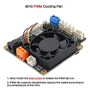 Geekworm for Raspberry Pi 5/4B/3B+/3B X715 V1.0 Power Management & PWM Cooling Board with Wide Voltage Input (6V~60V) Compatible with Raspberry Pi 5/4B/3B+/3B/3A+