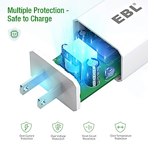 EBL USB Wall Charger, 5V 2.1A Charger Adapter(Model: M5129) for EBL Charger Power Supply (Model: C9008 C9010N 6828 FY-408 FY-409 6201) and iPhone, Galaxy, HTC, LG, Table, Motorola and More