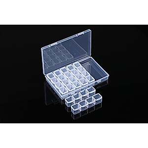 I-MART 2 Pcs 28 Grids Diamond Embroidery Box, Adjustable Diamond Painting Accessories Nail Accessory Storage Boxes for DIY Art Craft