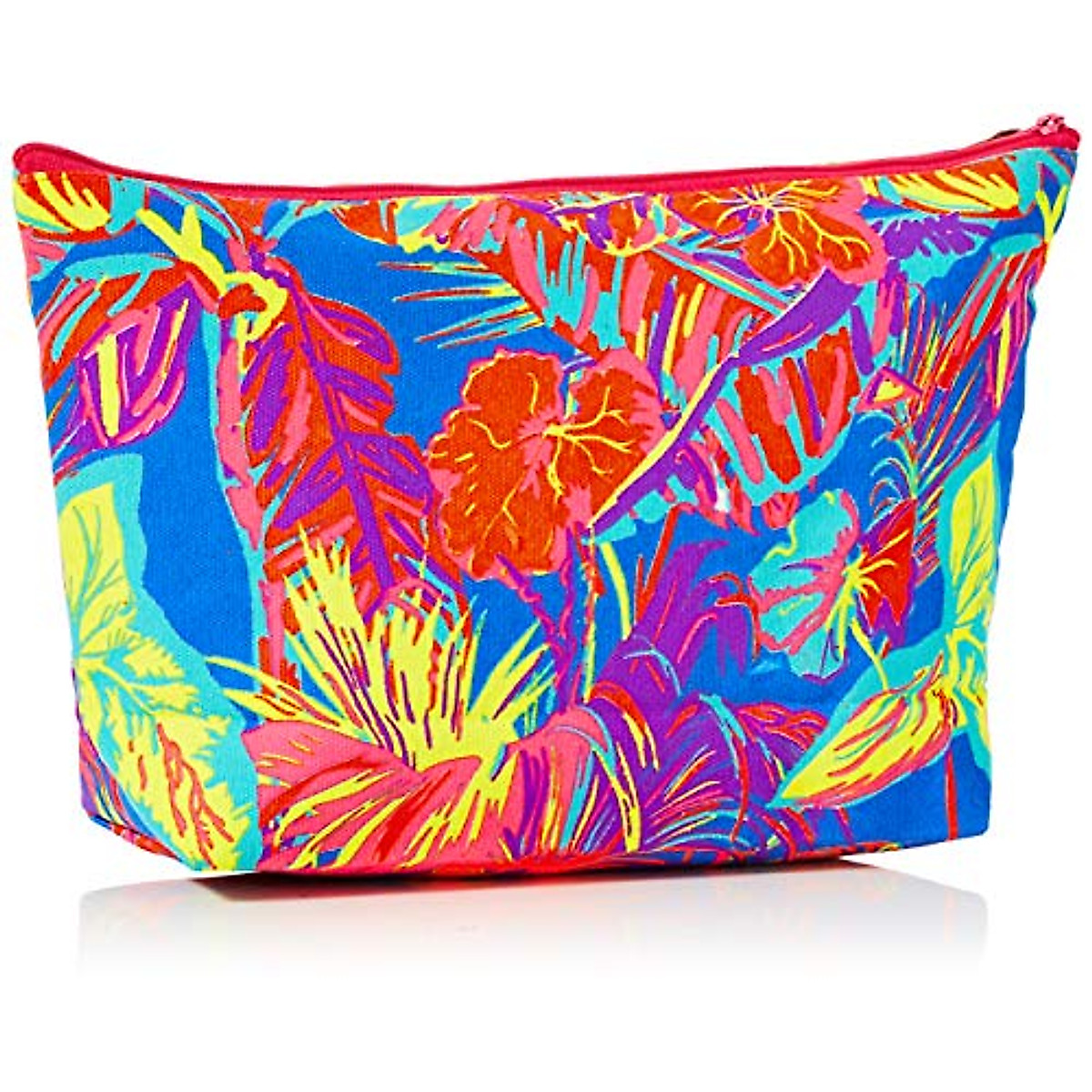 The Holiday Shop London Canvas Clutch Bag Tropical, Multicolour (Blue/Orange/Pink)