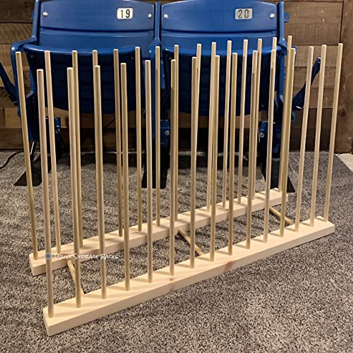 Art Storage Rack - 36" Long x 11" Wide with 24" Tall Dowels - for Art Canvas Storage, Frames, Framed Art, Paintings