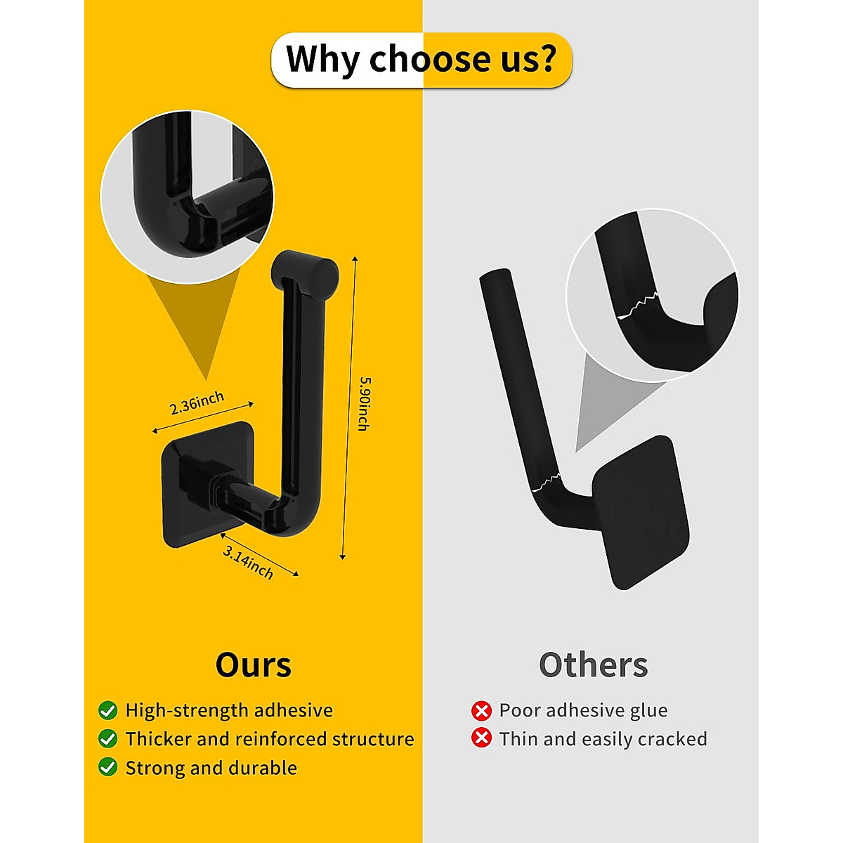 DAGKHE 4 Pack Hat Rack for Wall, Adhesive Hat Organizer for Baseball Caps, Adhesive Hat Hooks Holder Hanger for Closet Door Storage