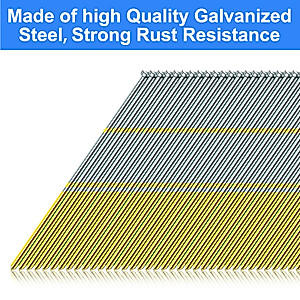 SimCos 15 Gauge 34-Degree DA Series Angled Finish Nails, (1-1/4", 1-1/2", 2", 2-1/2"), Galvanized Assorted Size Project Pack for Pneumatic, Electric Angled Finish Nailer or Nail Gun (Assembly 1200)