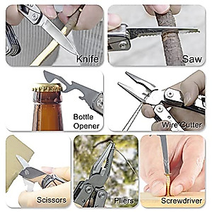 BCHARYA 2 Piece Multitool Set, 6-In-1 Multitool Pen, 14-in-1 Multitool Pliers, Cool Gadgets Stocking Stuffers Gifts for Men, Portable Pocket Tools for Outdoors, Home Improvement