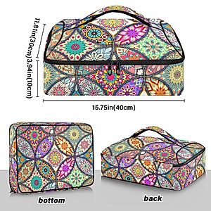 xigua Mandala Casserole Dish Carrier, Portable Leakproof Insulated Casserole Carrier for Hot or Cold Food, Travel, Party, Picnic
