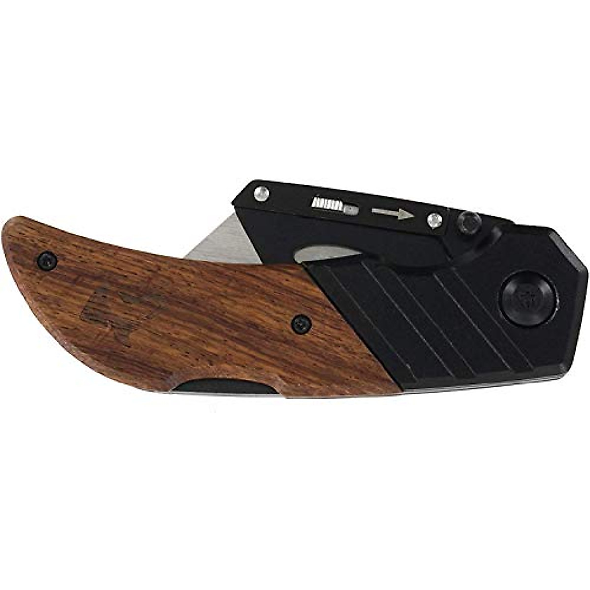 Husky 97211 Wood Handled Folding Sure-Grip Lock Back Utility Knife w/ 1 Disposable Blade Included