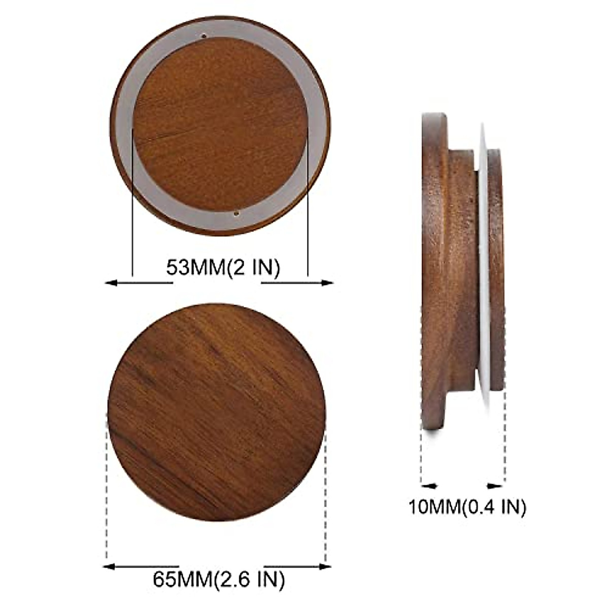 Wooden Mason Jar Lids Regular Mouth Storage Canning Jar Lids, CNVOILA 8 Pack Lids for Regular Mouth Mason Jar