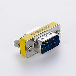 Arnorin DB9 Port Saver Serial RS232 Female to Male Mini Adapter Pack of 2