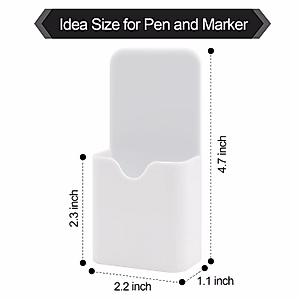 VieFantaisie 2 PCS Magnetic Pen Holder, Magnetic Dry Erase Marker Holder, Magnetic Marker Pencil Holder for Fridge, Whiteboard Marker Holder for School, Office, Home, Magnetic Marker Organizer, White