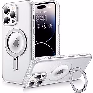 Caka Designed for iPhone 14 Pro Max Case MagSafe Magnetic Stand, [Non Yellowing] [Military Drop Protection] Shockproof Protective Phone Case iPhone 14 Pro Max 6.7 inch 2022, Matte Clear
