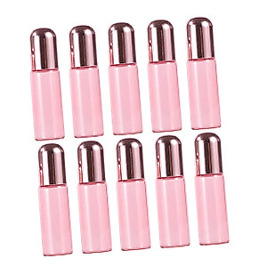 Lurrose 10pcs roller Mini Home - Women Sample Refillilable Perfume Oil Tube for Cosmetics Vials Size Lip Er Essential Vial Bottles Refillable Cosmetic Lid Small Ml Diffuser Travel Aroma