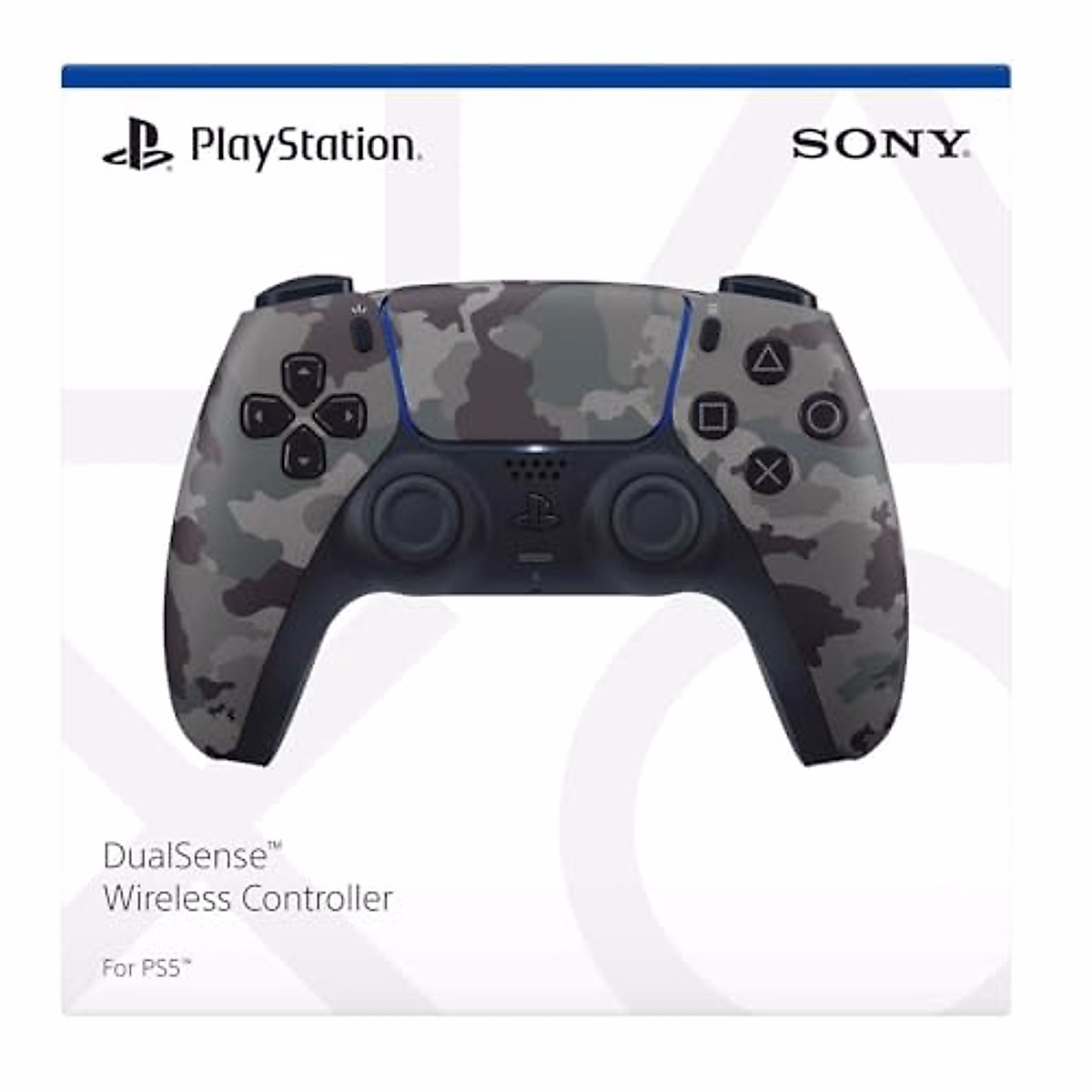 PlayStation Sony 5 DualSense Wireless Controller - Gray Camouflage (Renewed)