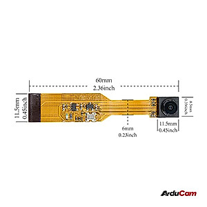 Arducam for Raspberry Pi Zero Camera Module Wide Angle 120°, 1/4 Inch 5MP OV5647 Mini Camera with Flex Cable for Pi Zero and Pi Compute Module