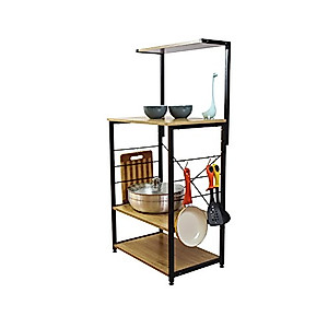 Uniware Professional Wooden Kitchen Shelf/Baker Rack 4 Tier Shelves (23.62" L x 15.75" W x 48.43" H)